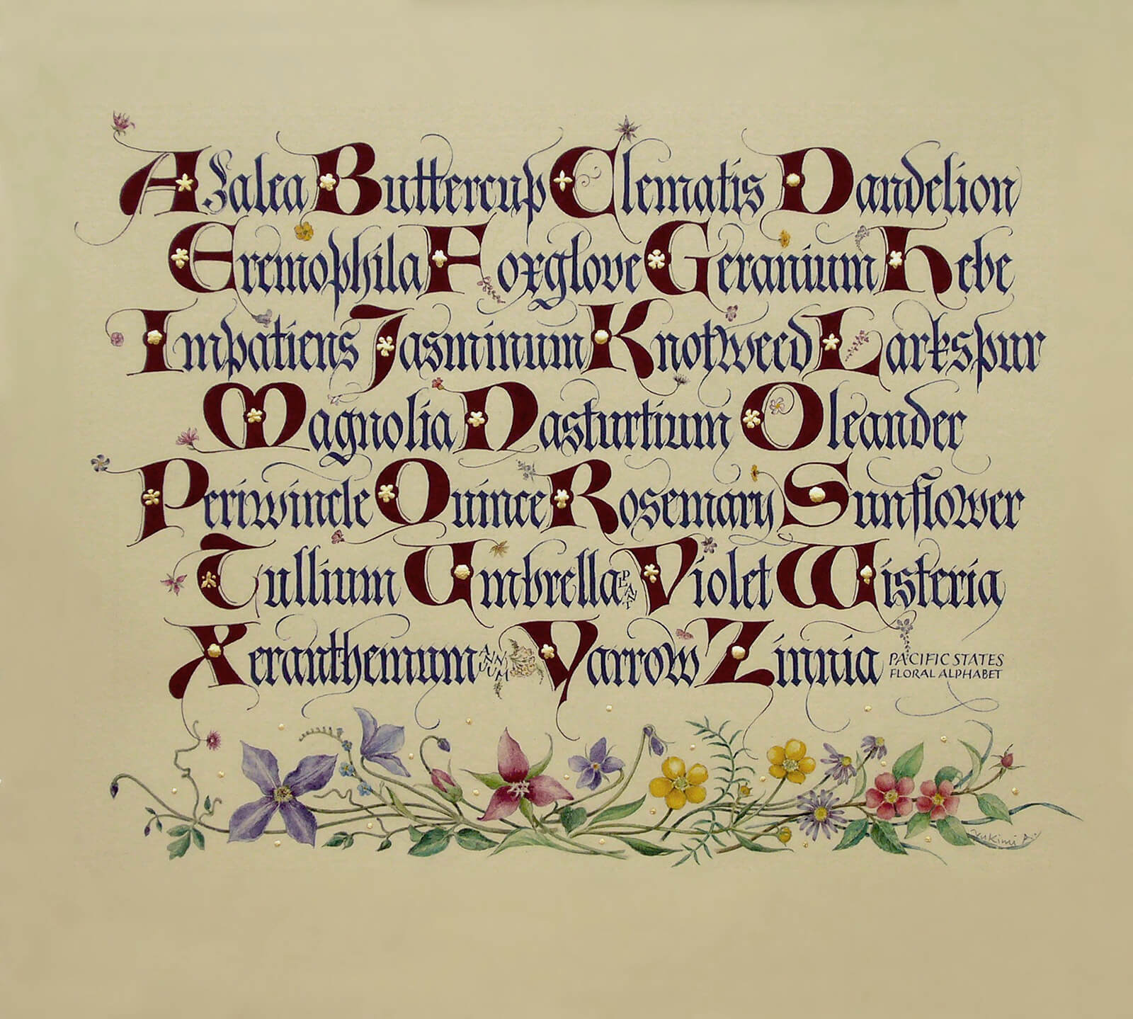 Pacific States Floral Alphabet - Yukimi Annand