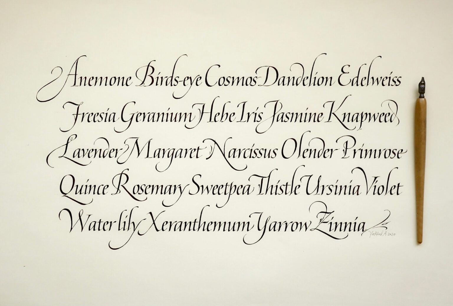 Flourish Italic Capitals A-Z List - Yukimi Annand